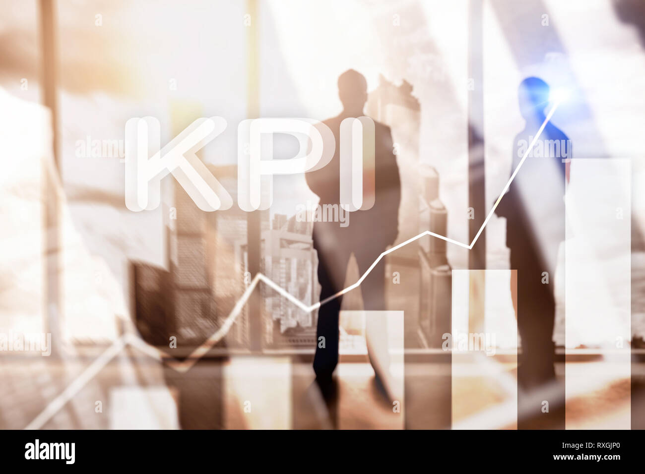KPI - Key performance indicator graph on blurred background Stock Photo ...