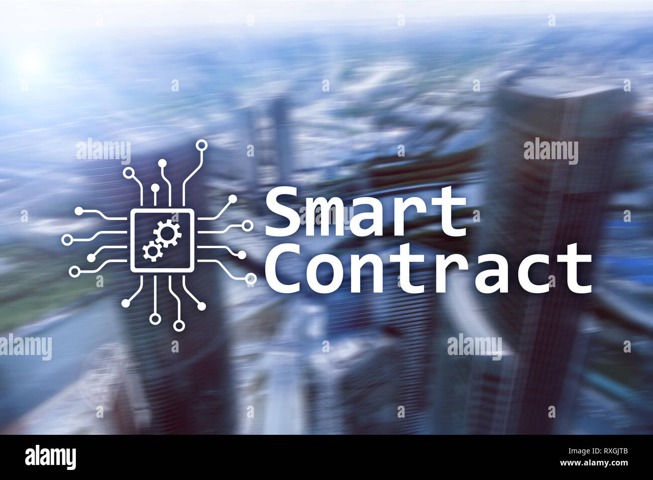 Smart contract, blockchain technology in business, finance hi-tech ...
