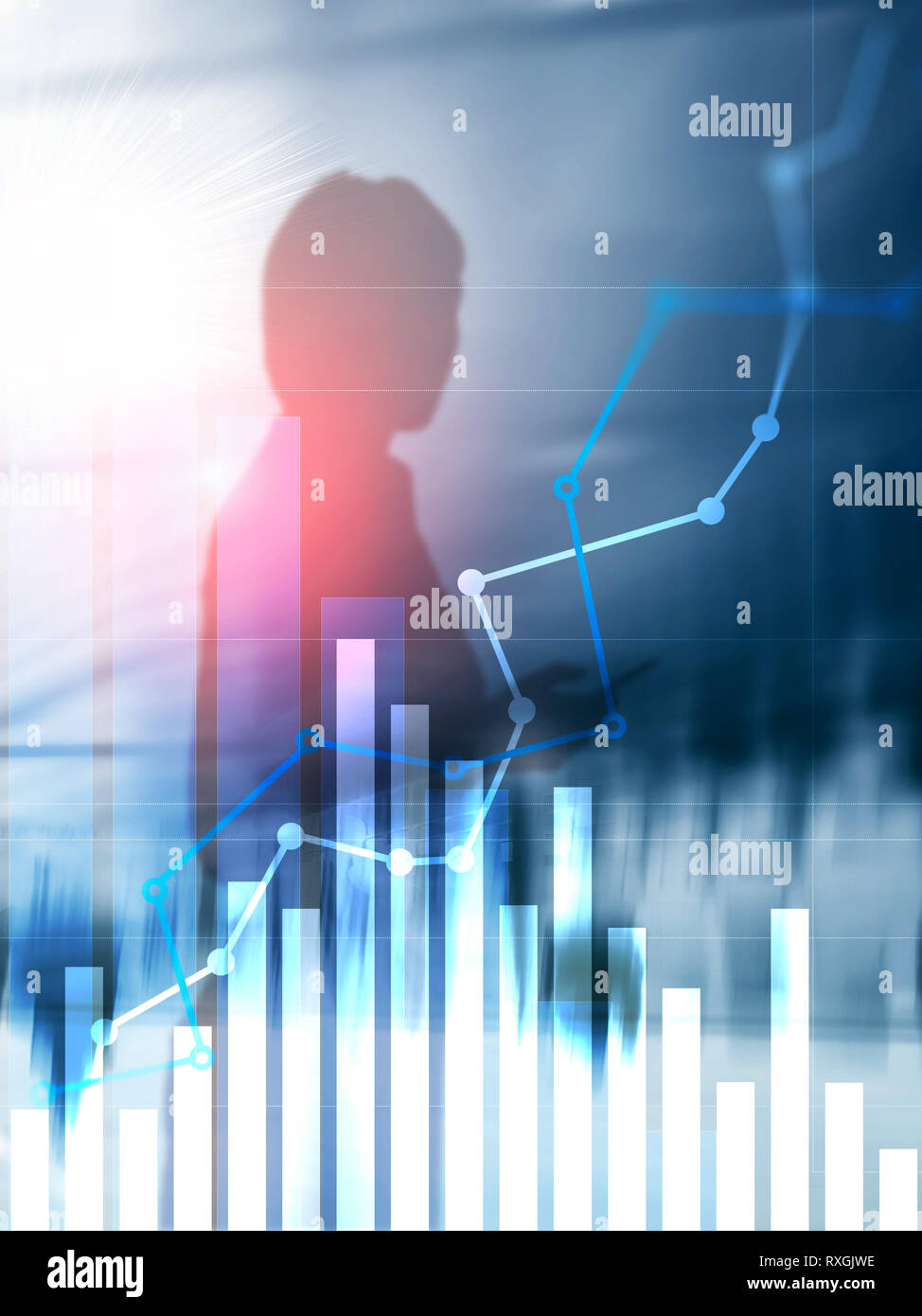 Financial growth graph. Sales increase, marketing strategy concept ...