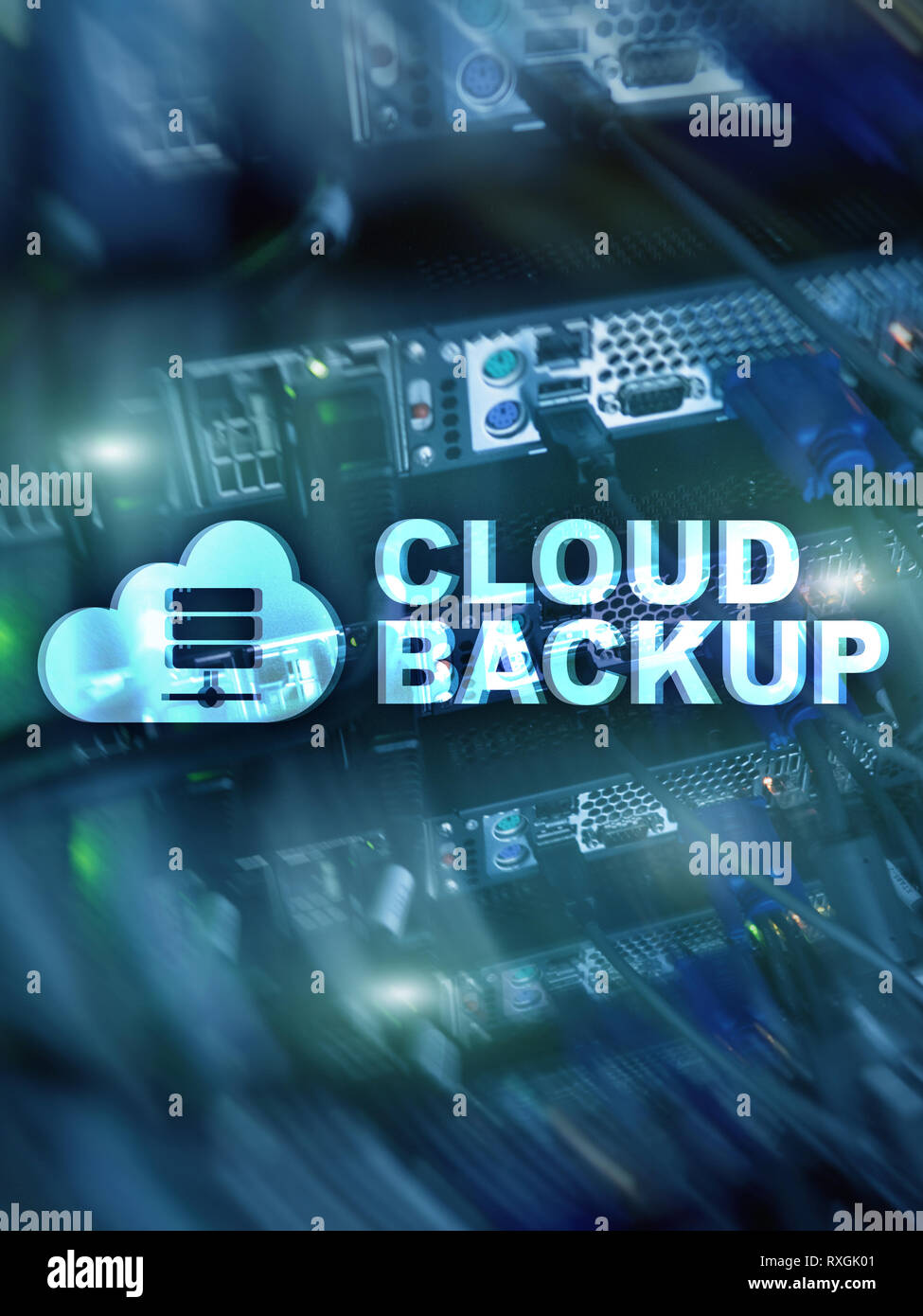 Cloud backup. Server data loss prevention. Cyber security Stock Photo ...