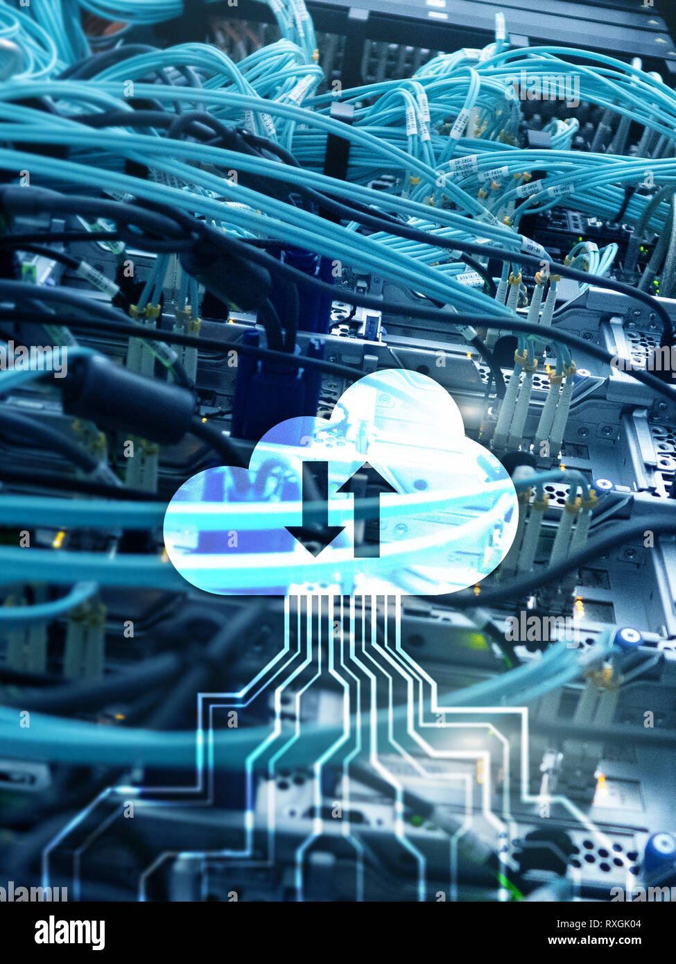 CLoud server and computing, data storage and processing. Internet and ...