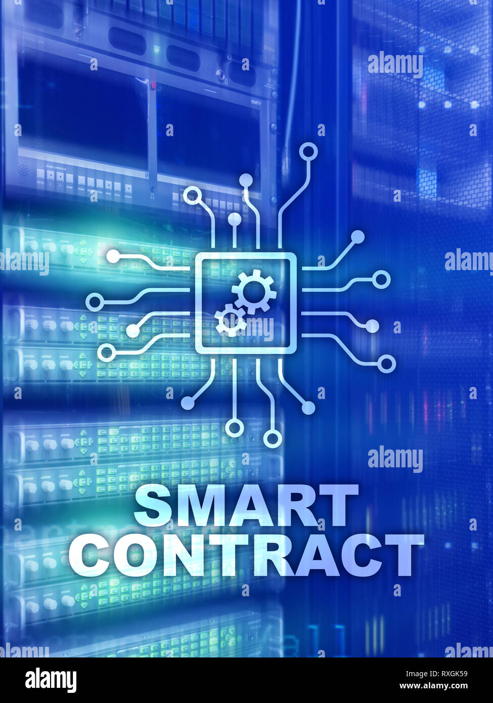 Smart contract, blockchain technology in modern business Stock Photo ...