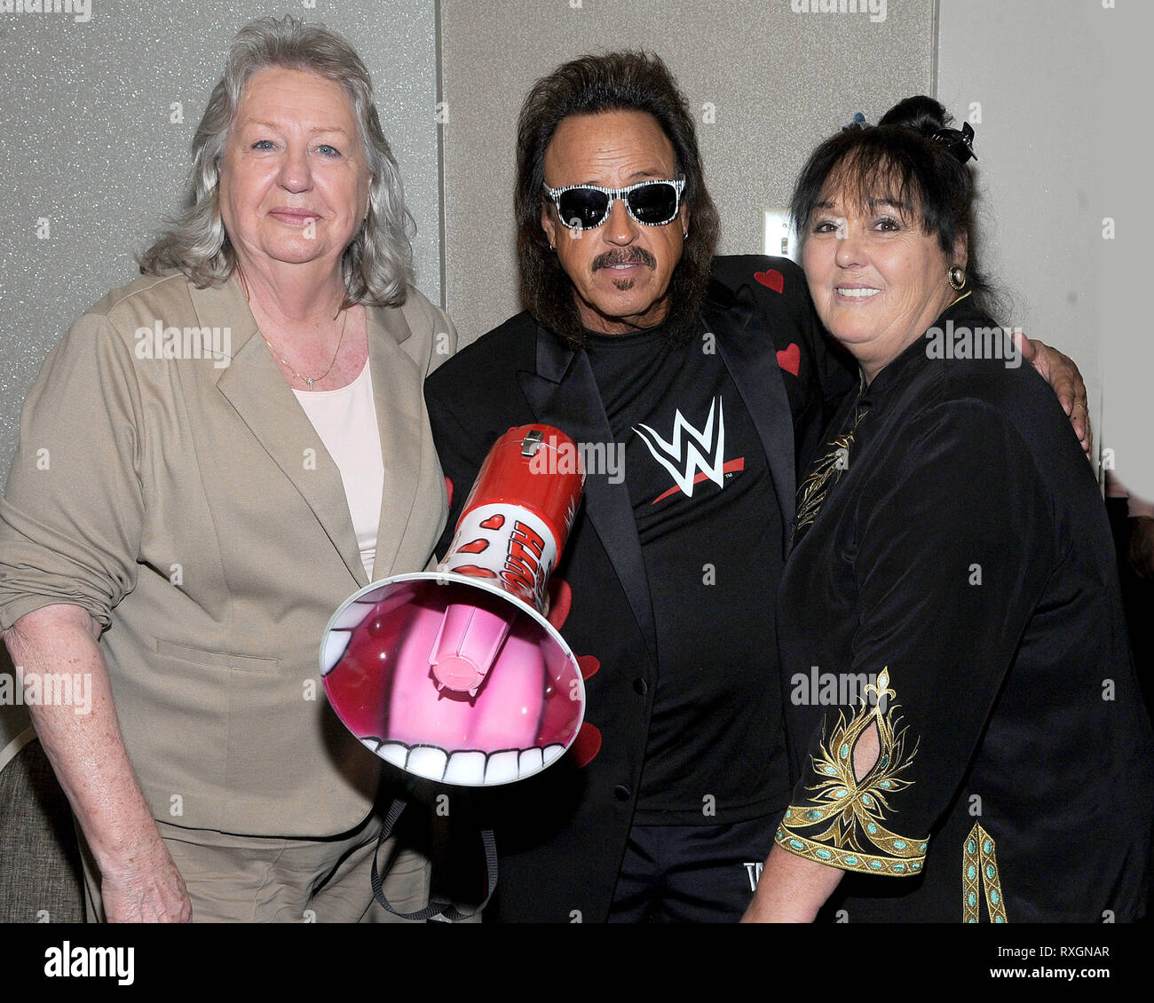 New York, NY, USA. 9th Mar, 2019. Wrestling Superstars Judy Martin, Jimmy Hart and Leilani Kai ...
