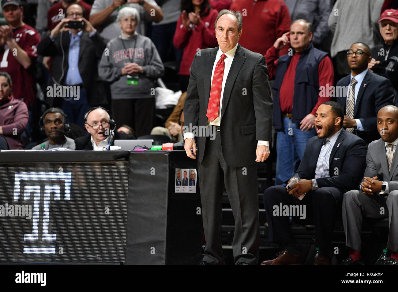 Philadelphia, Pennsylvania, USA. 9th Mar, 2019. Temple Owls head coach ...
