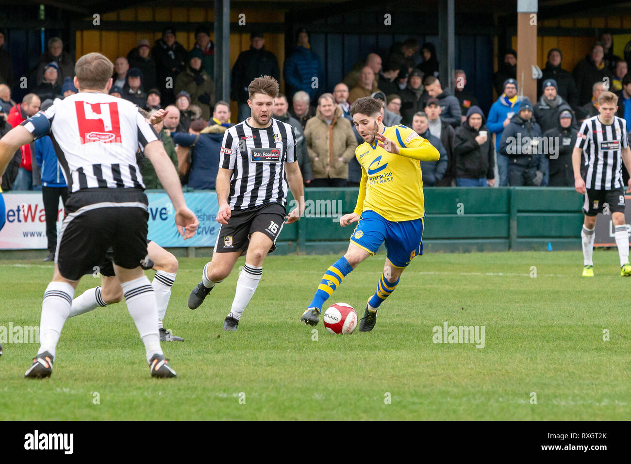 Cheshire, UK. 9th March 2019. Warrington Town Football Club relinquish ...