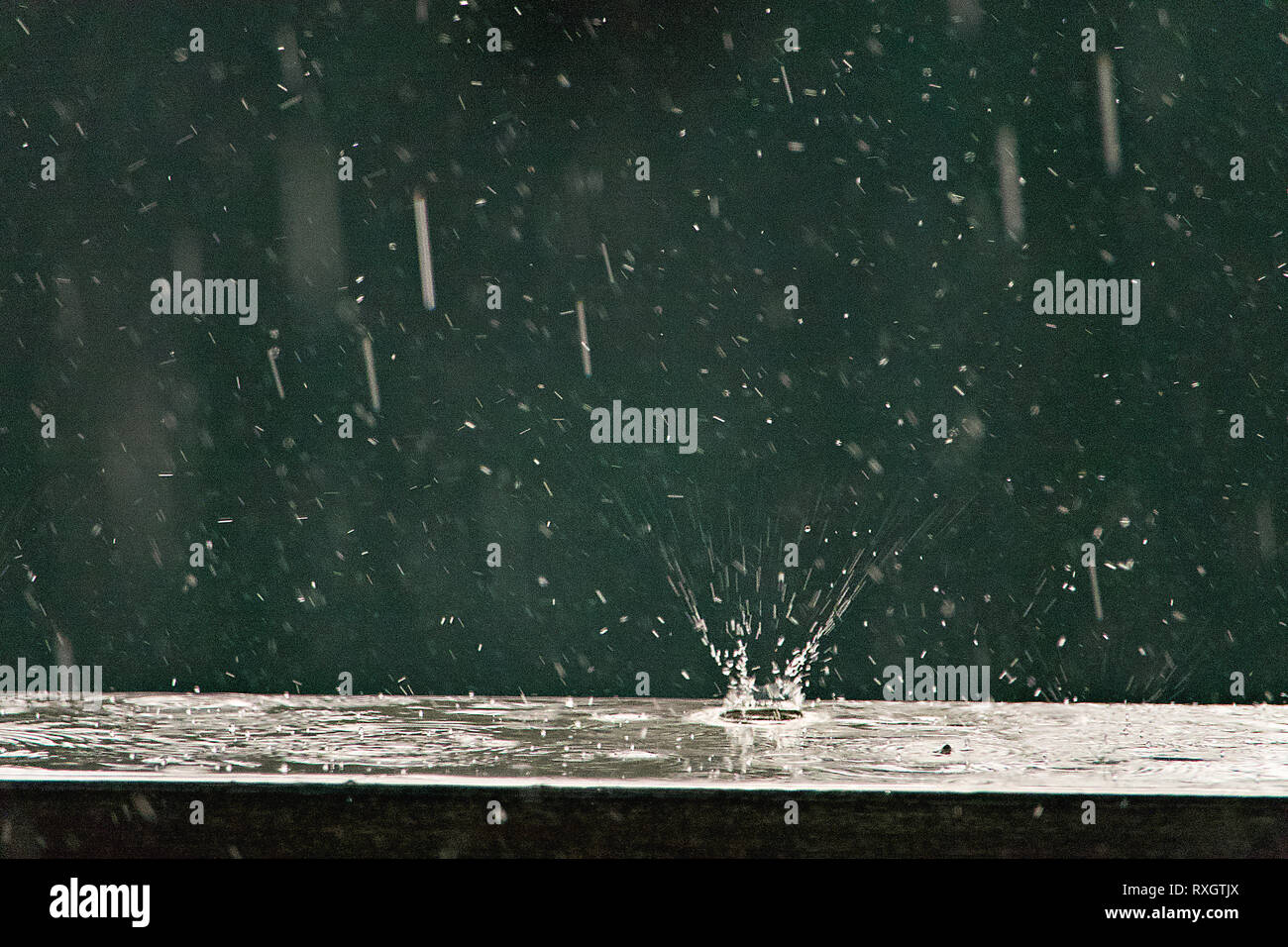 Monterey, CA, USA - 9th March, 2019 Rain, rain and more rain descends ...