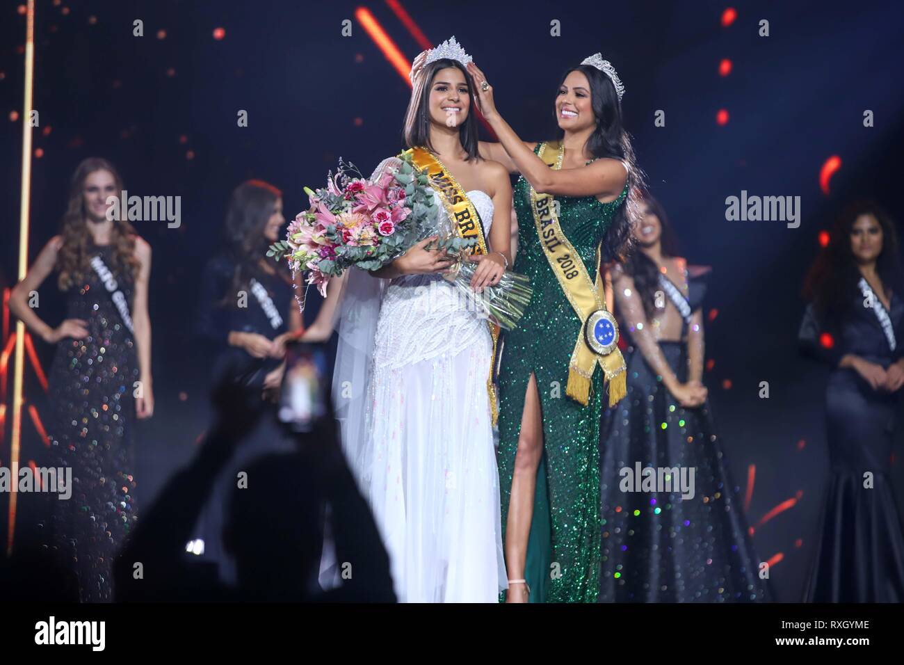 Sao Paulo, Brazil. 9th March 2019. Winner of Miss Brazil Julia Horta of ...