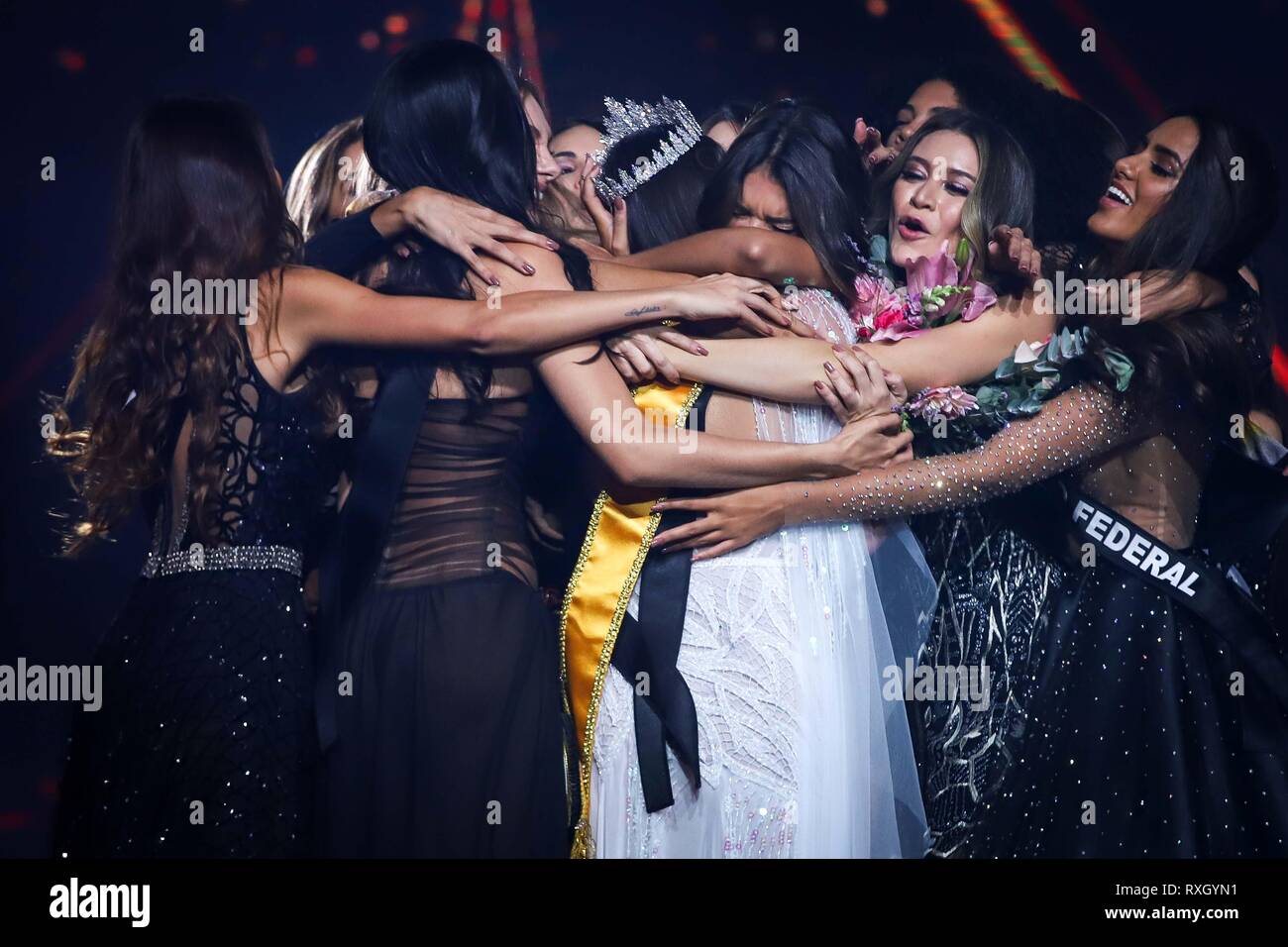 Sao Paulo, Brazil. 9th March 2019. Miss Brazil winner Julia Horta, 24 ...