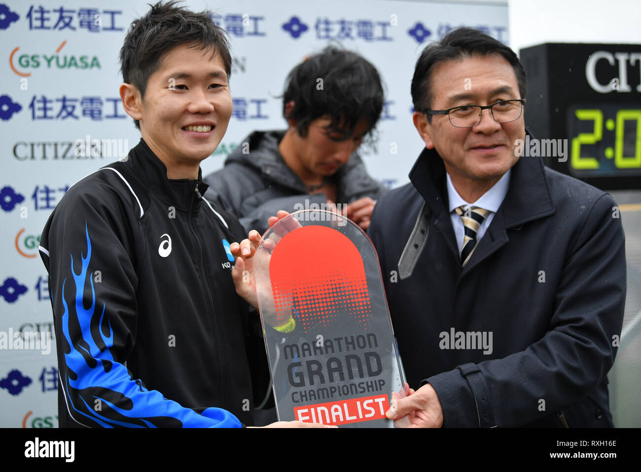 Shiga, Japan. Credit: MATSUO. 10th Mar, 2019. (L-R) Hiroyuki Yamamoto ...
