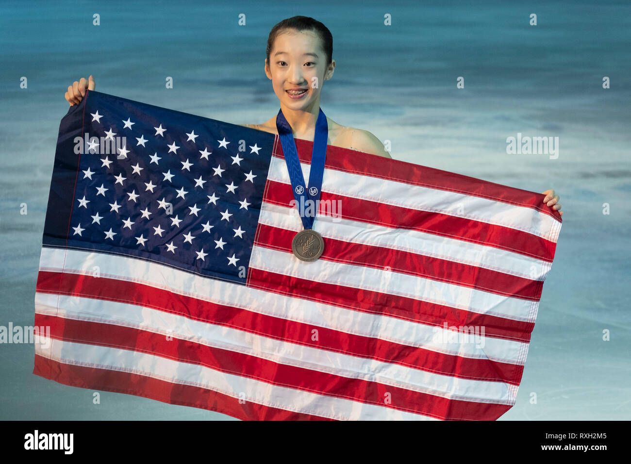 Zagreb, Croatia. 9th March 2019. Ting Cui of United States of America ...