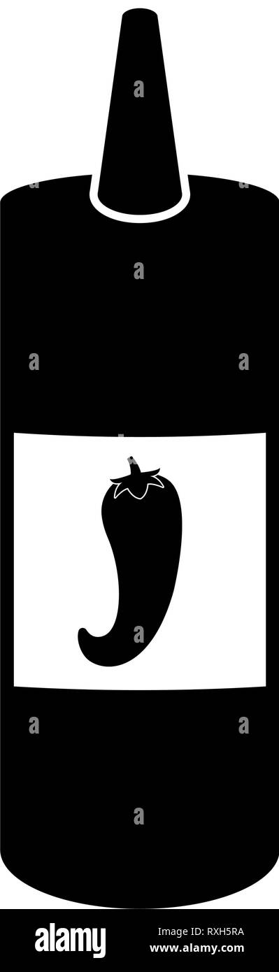 Sauce bottle chili pepper Stock Vector Images - Alamy