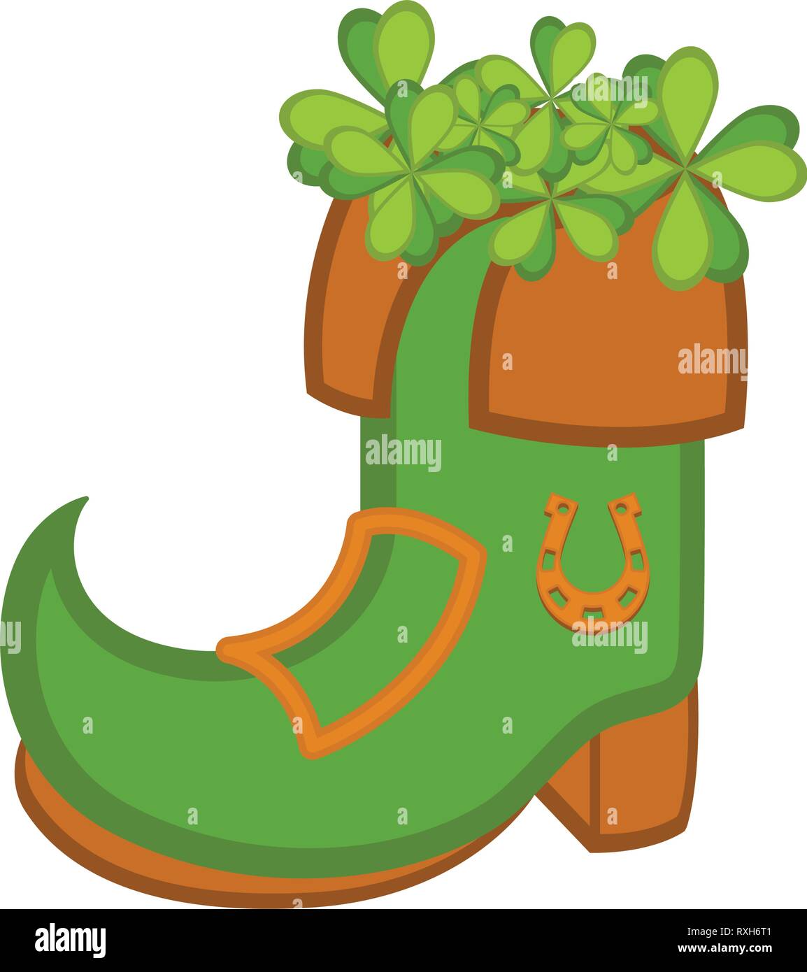 Irish elf boot with clovers inside Stock Vector Image & Art - Alamy