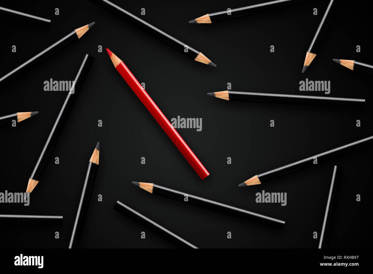 Business concept of leadership, standing out from the crowd or think ...