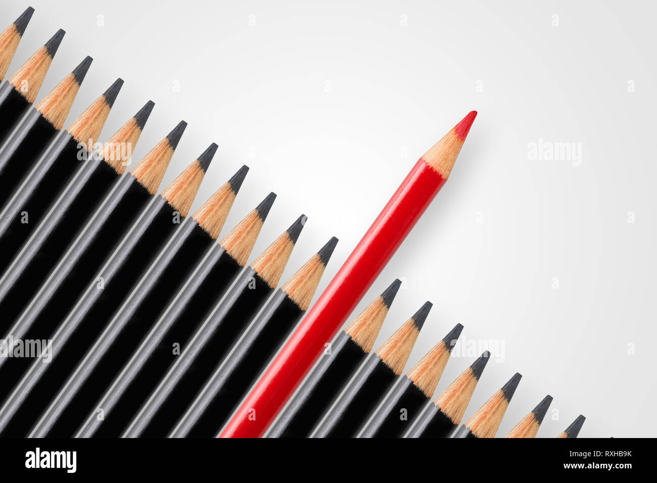 Business concept of disruption, leadership or think different; red ...