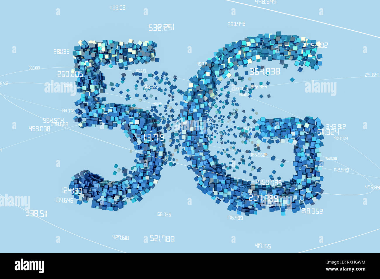 5G font design, 3d rendering Stock Photo - Alamy