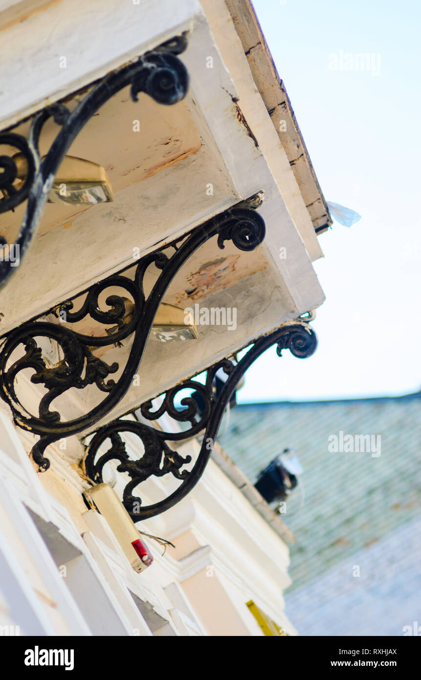 Decorative Steel Forged Supports Under the Balcony of an Old Building ...