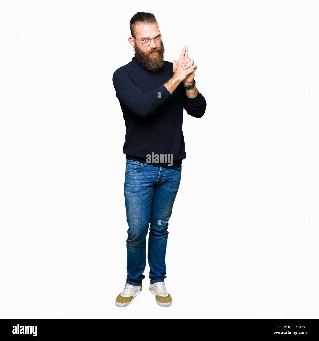 Man holding gun full body Cut Out Stock Images & Pictures - Alamy