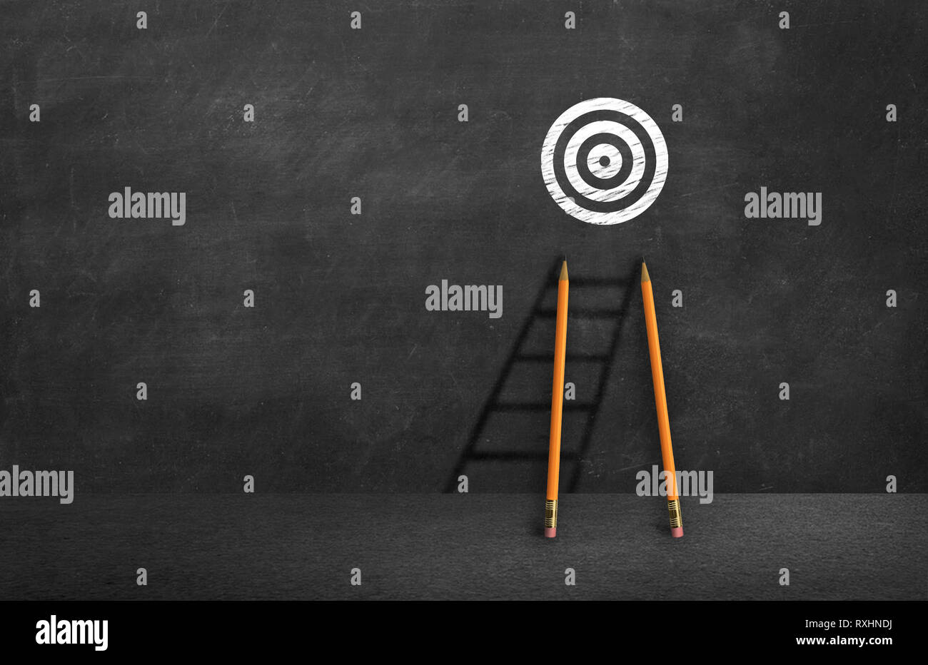 staircase leading to the target concept Stock Photo - Alamy