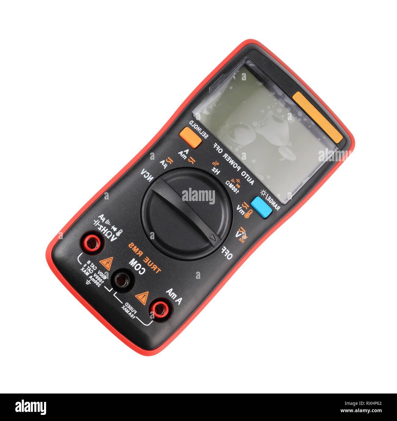 black digital multimeter isolated on white background at dry day Stock ...