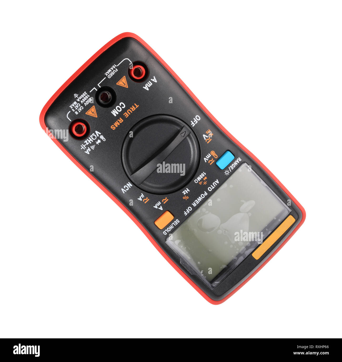 black digital multimeter isolated on white background at dry day Stock ...