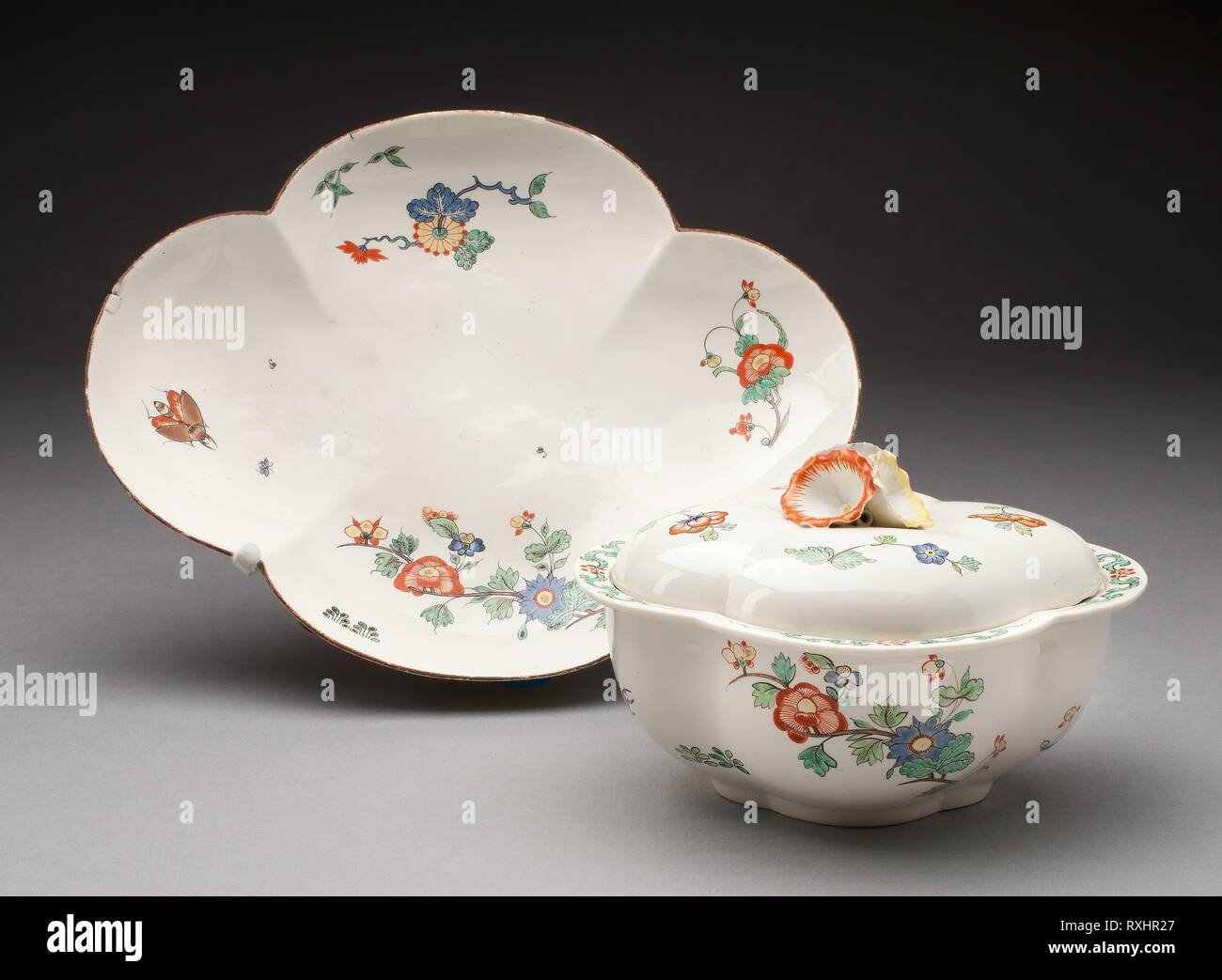 Soft paste porcelain tin glaze and polychrome enamels hi-res stock ...