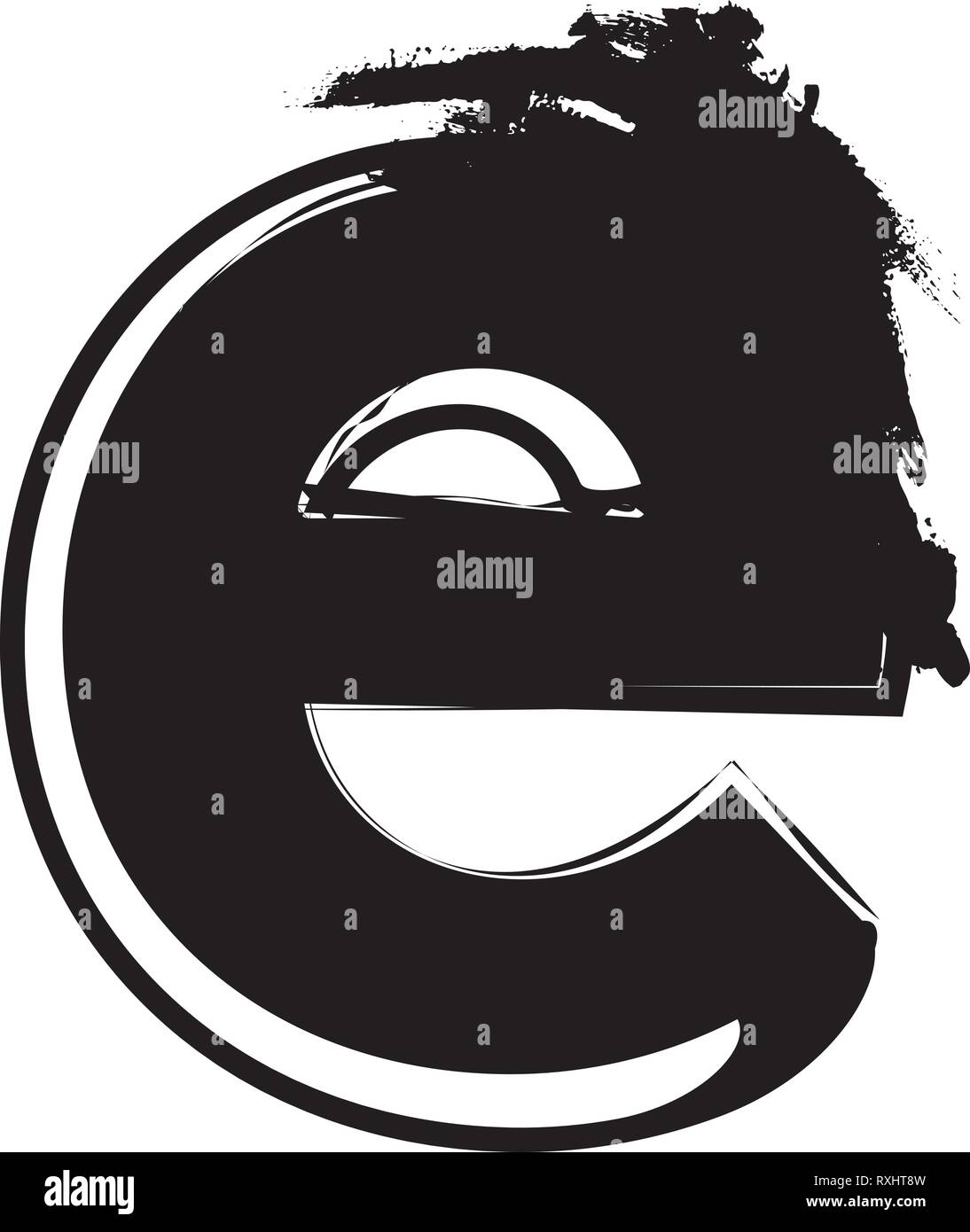 Grunge Font letter e vector illustration Stock Vector Image & Art - Alamy