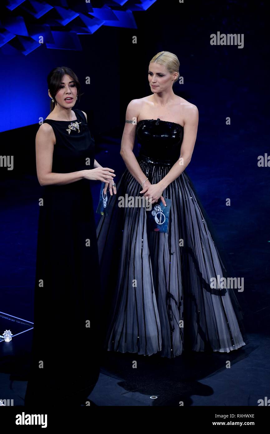 Performancers during the 69th Festival of Italian song in Sanremo ...