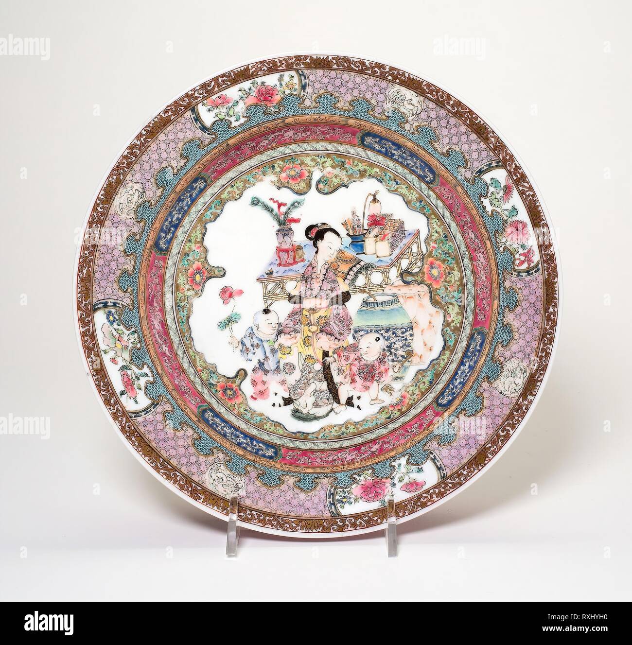 Ruby-Back Famille-Rose Dish. China. Date: 1723-1735. Dimensions: H. 3.5 ...