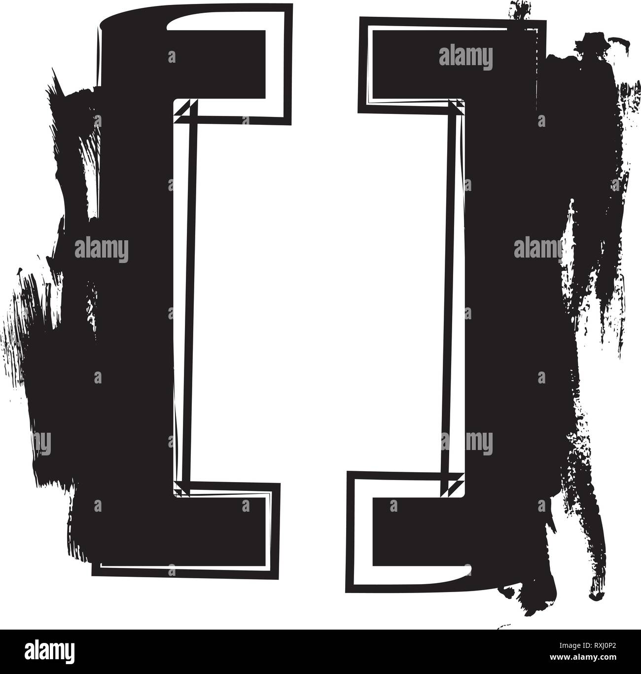 Abstract vector illustration drawing of parenthesis Symbol Stock Vector ...