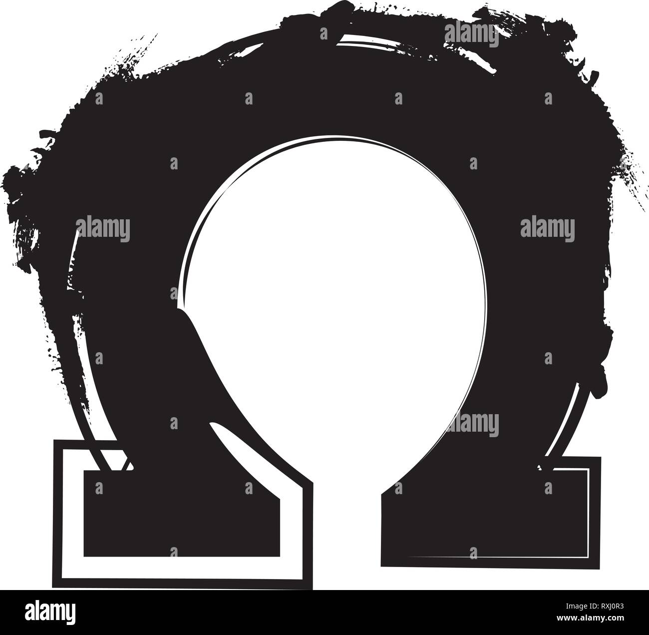 Abstract vector illustration drawing of omega Symbol Stock Vector Image ...