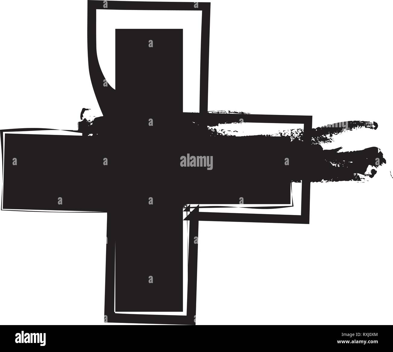 Abstract vector illustration drawing of cross Symbol Stock Vector Image ...