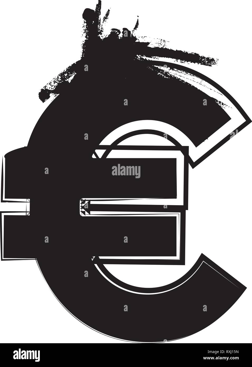 Abstract vector illustration drawing of euro Symbol Stock Vector Image ...