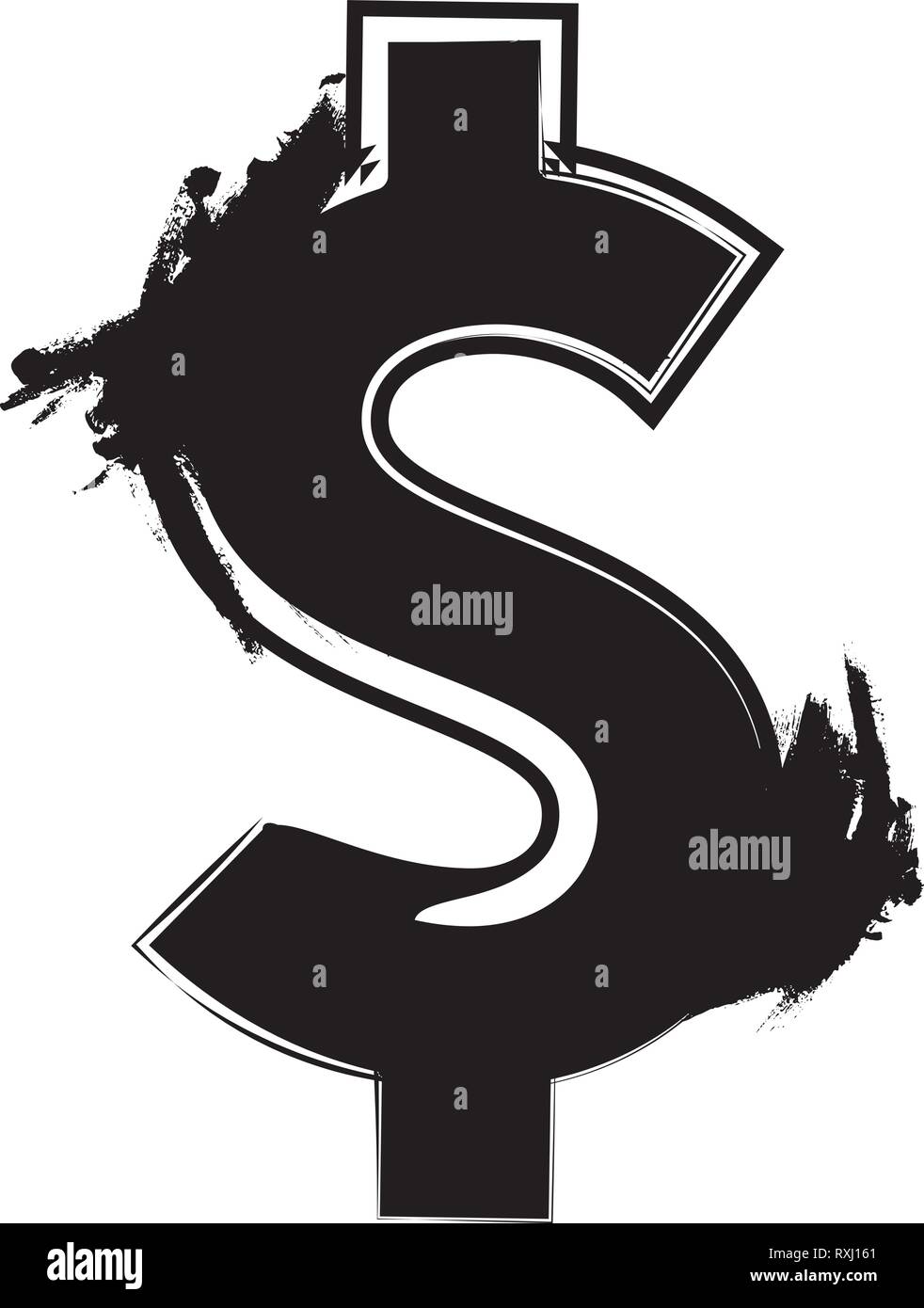 Abstract vector illustration drawing of dollar Symbol Stock Vector ...