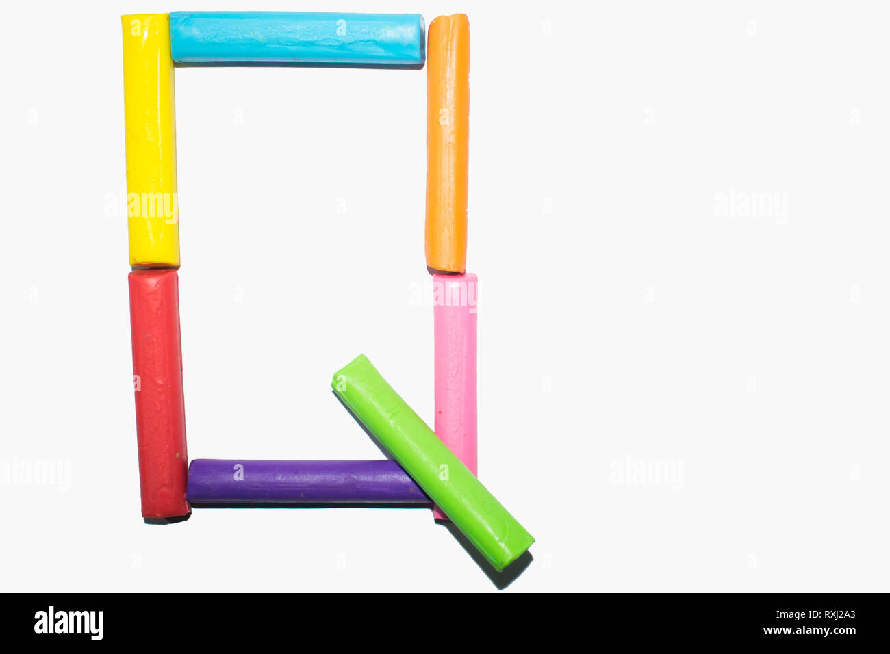 Capital Letter Q- Letter Q formed using a pasticine clay sticks Stock ...