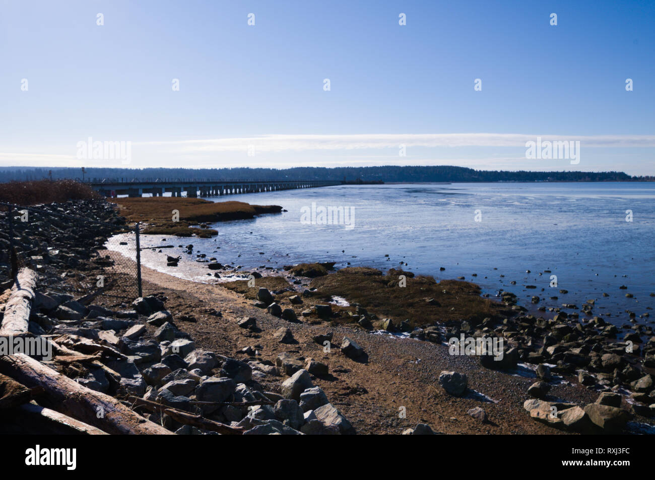 Beach at Mud Bay Park in Surrey, British Columbia, Canada Stock Photo ...