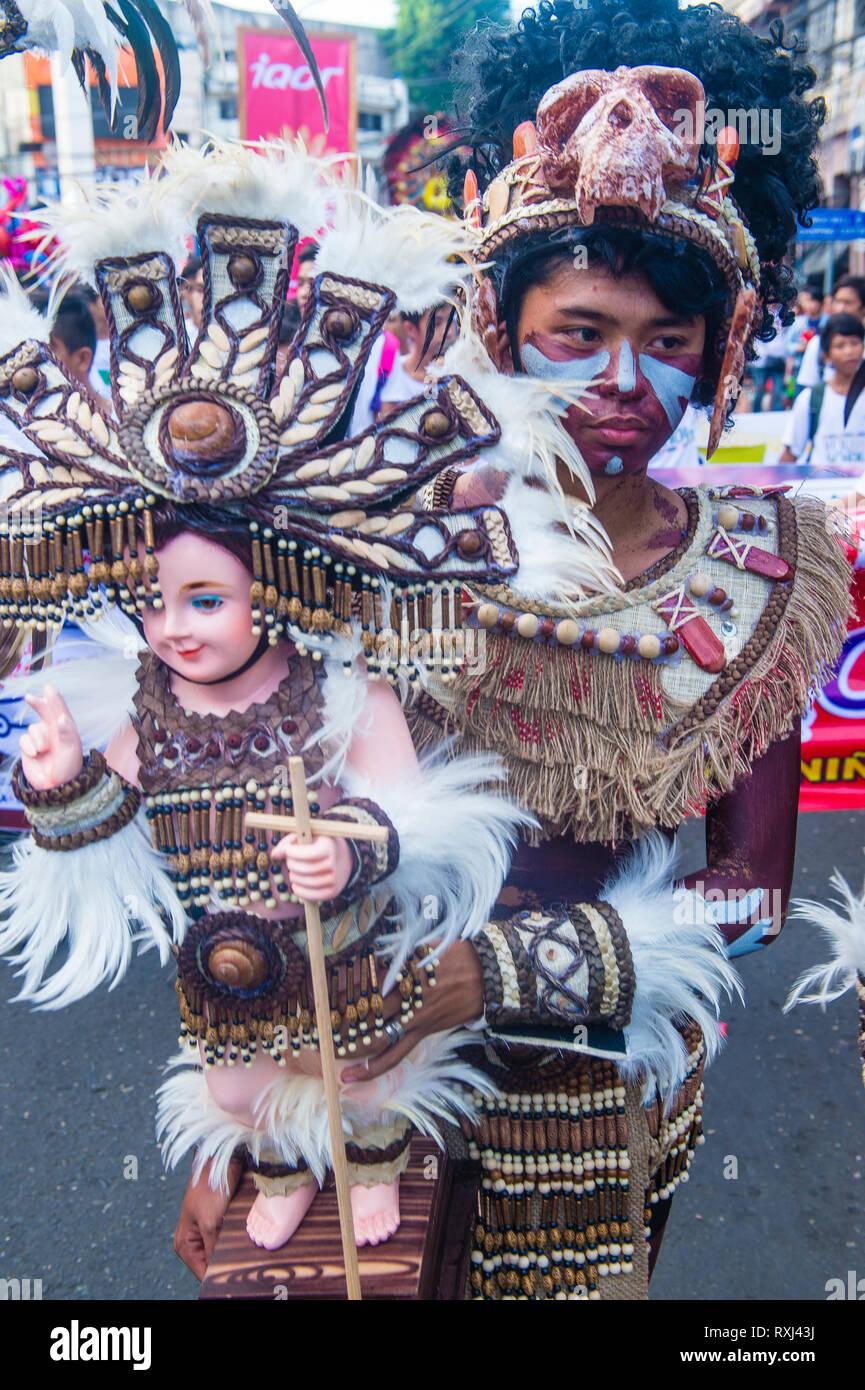Participant in the Dinagyang Festival in Iloilo Philippines Stock Photo ...