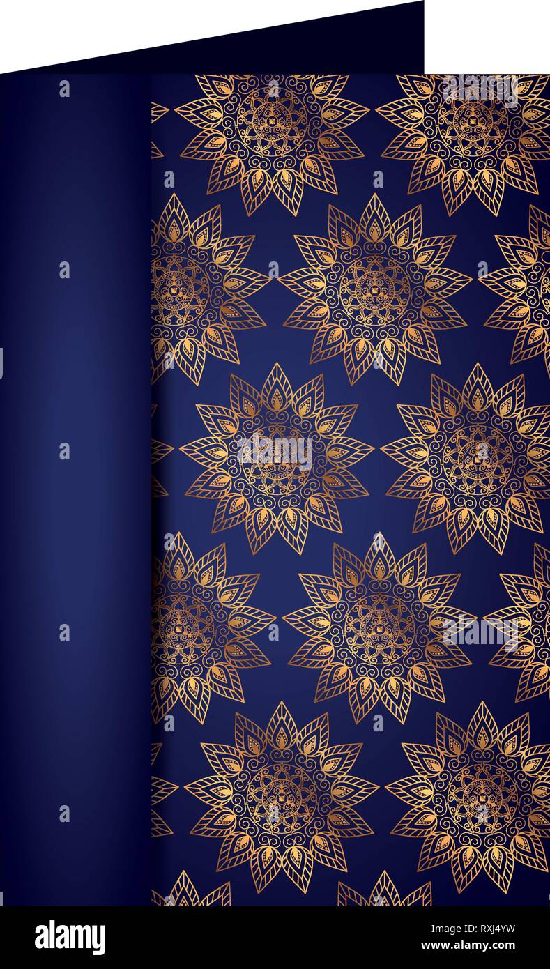 postcard with golden mandalas pattern victorian style Stock Vector ...