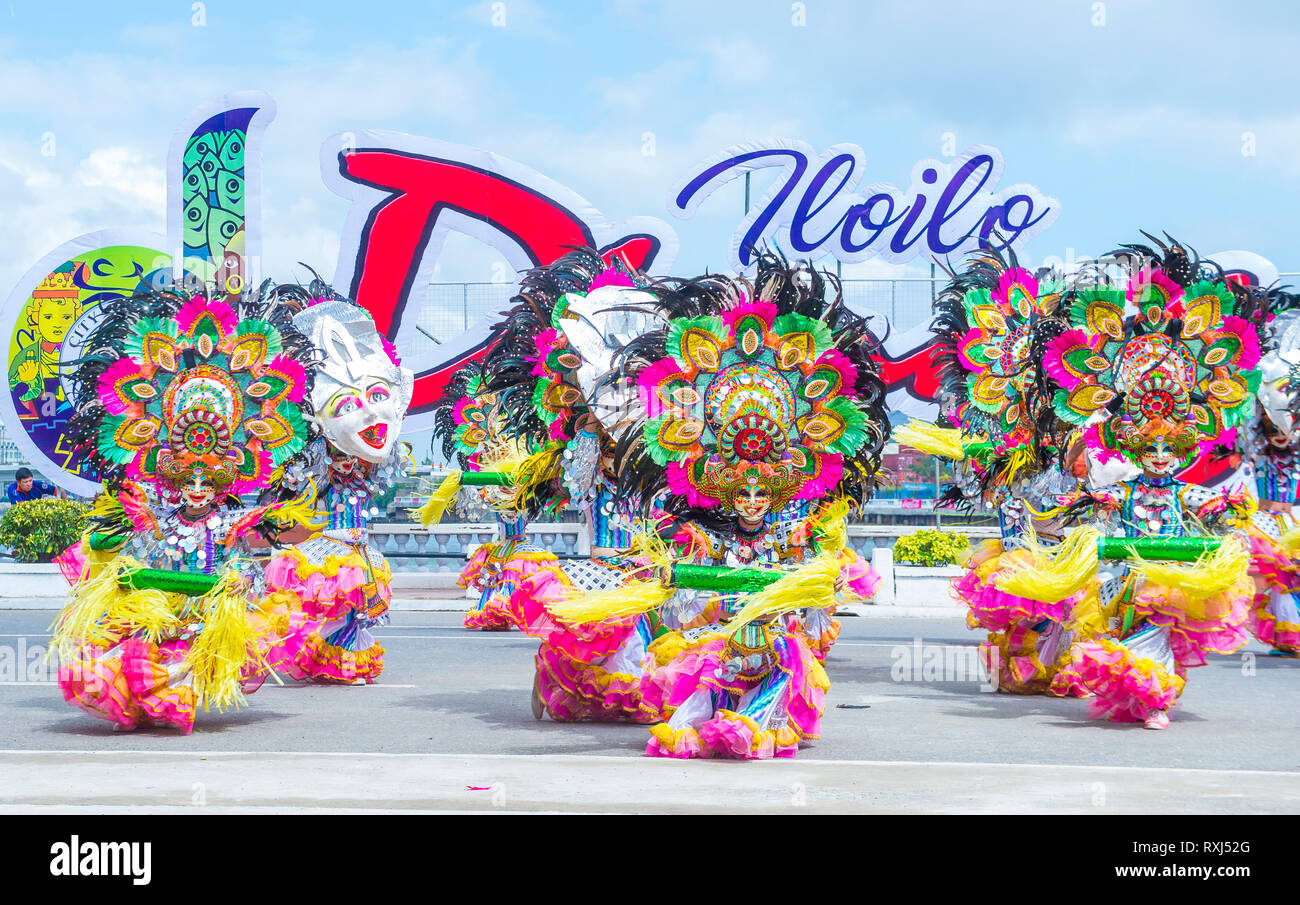 Participants in the Dinagyang Festival in Iloilo Philippines Stock ...
