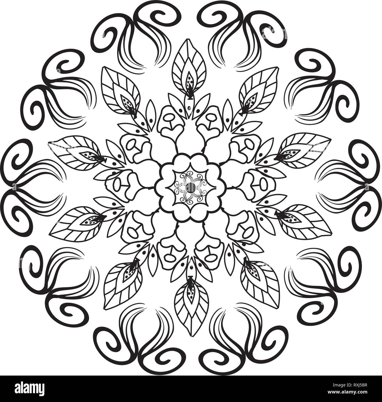 monochrome mandala victorian style Stock Vector Image & Art - Alamy