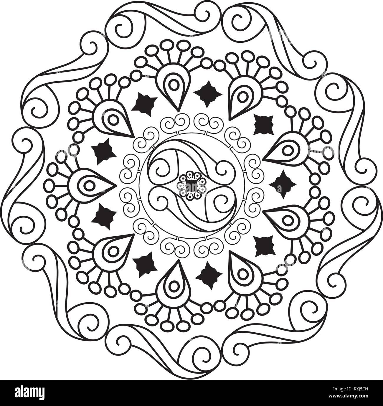 monochrome mandala victorian style Stock Vector Image & Art - Alamy