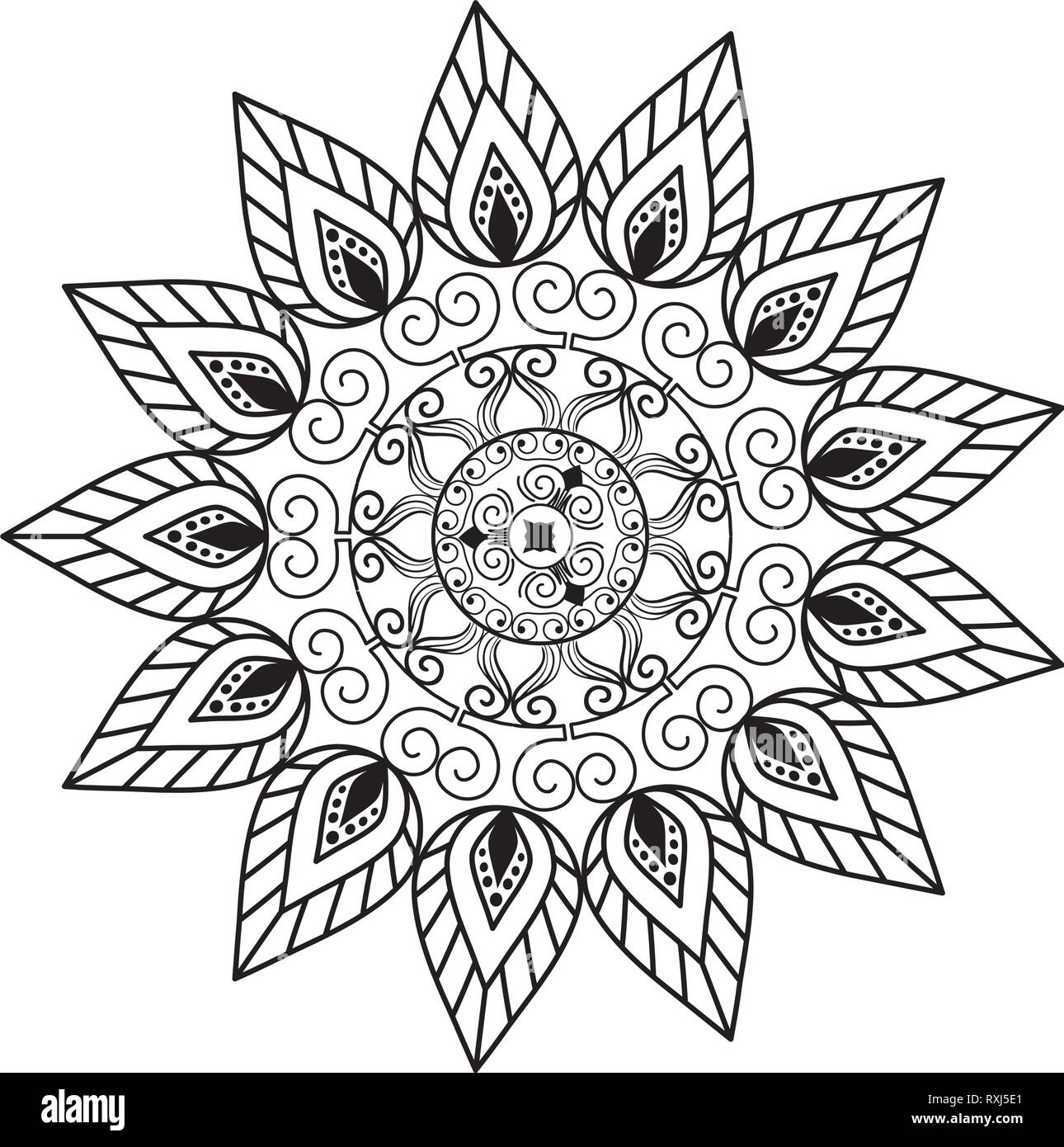 monochrome mandala victorian style Stock Vector Image & Art - Alamy
