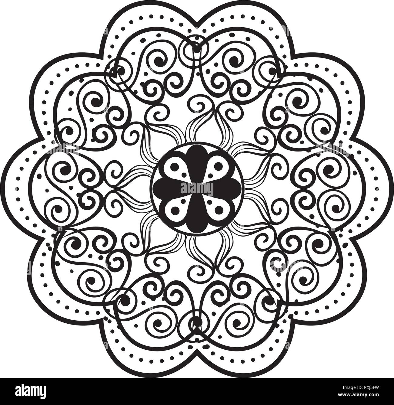 monochrome mandala victorian style Stock Vector Image & Art - Alamy