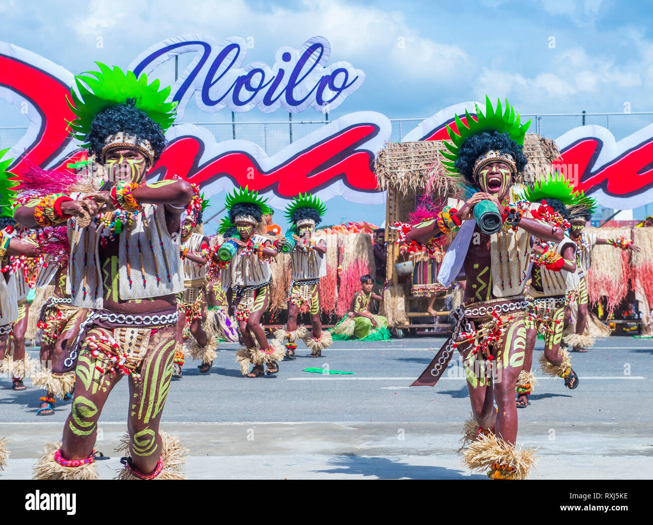 Participants in the Dinagyang Festival in Iloilo Philippines Stock ...