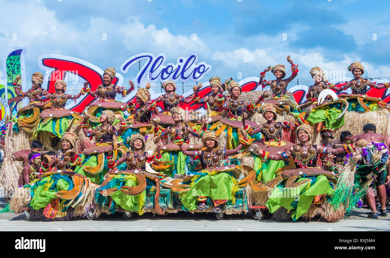 Participants in the Dinagyang Festival in Iloilo Philippines Stock ...