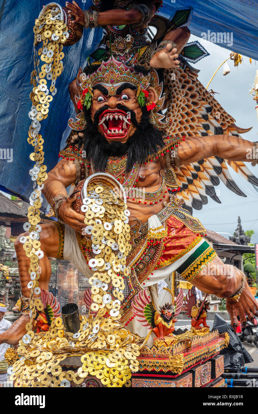 Ogoh-Ogoh, demon statue made for Ngrupuk parade conducted on the eve of ...