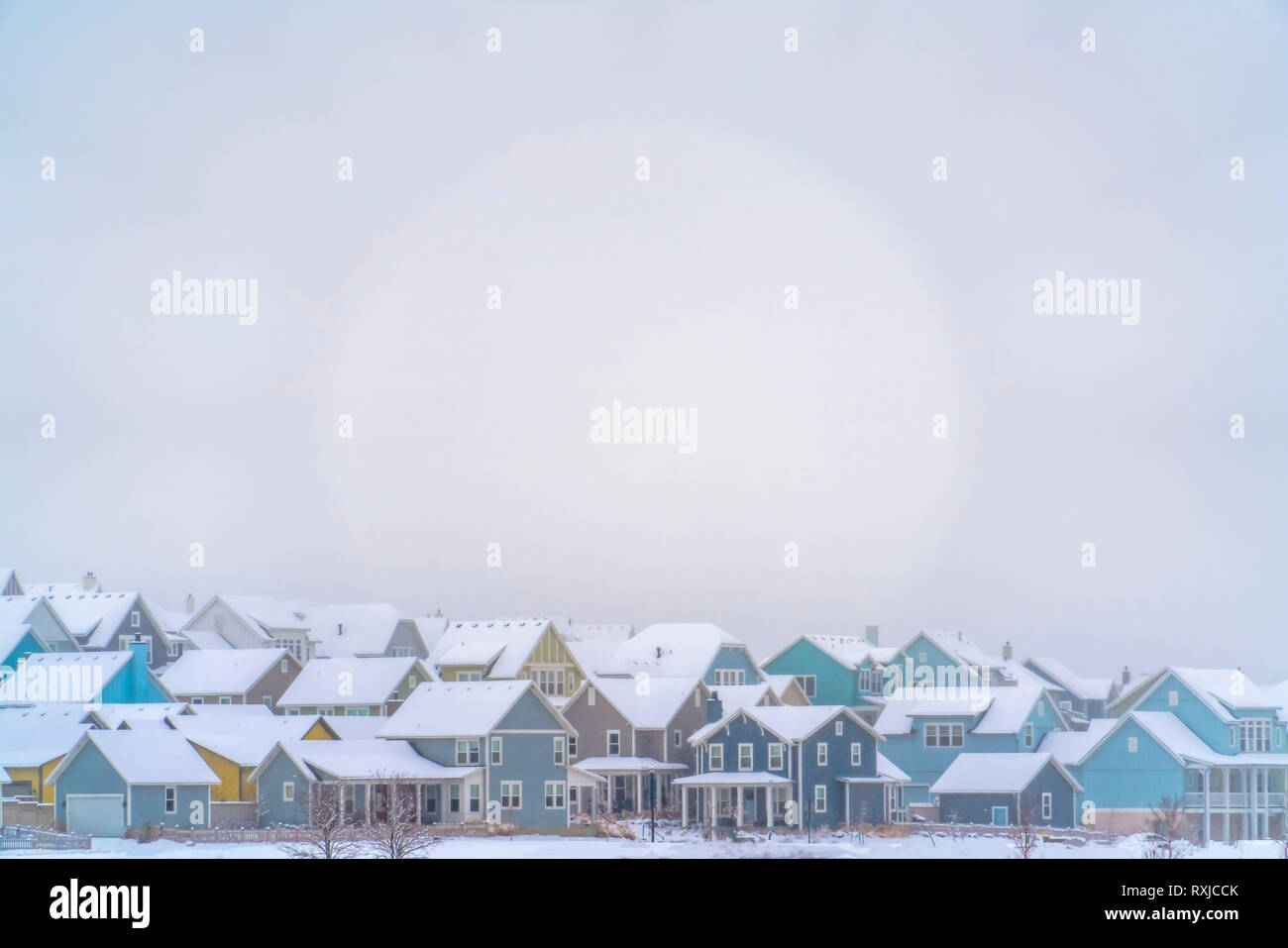 Neighborhood in Daybreak Utah during winter season Stock Photo - Alamy
