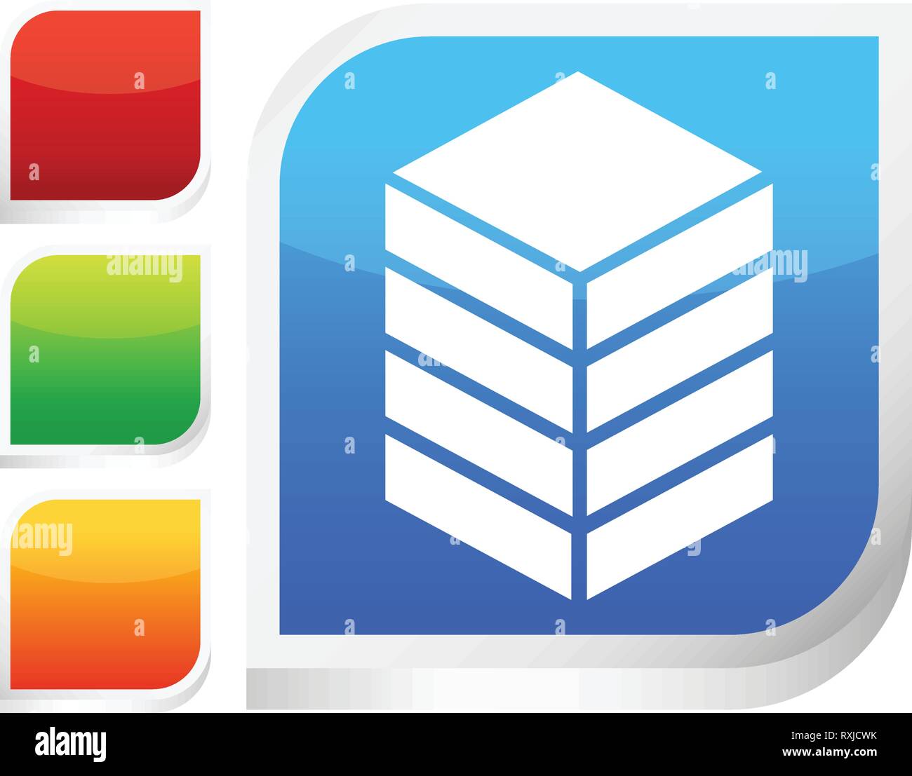 Icon with tower, rack. Storage, container, datacenter concept icon ...