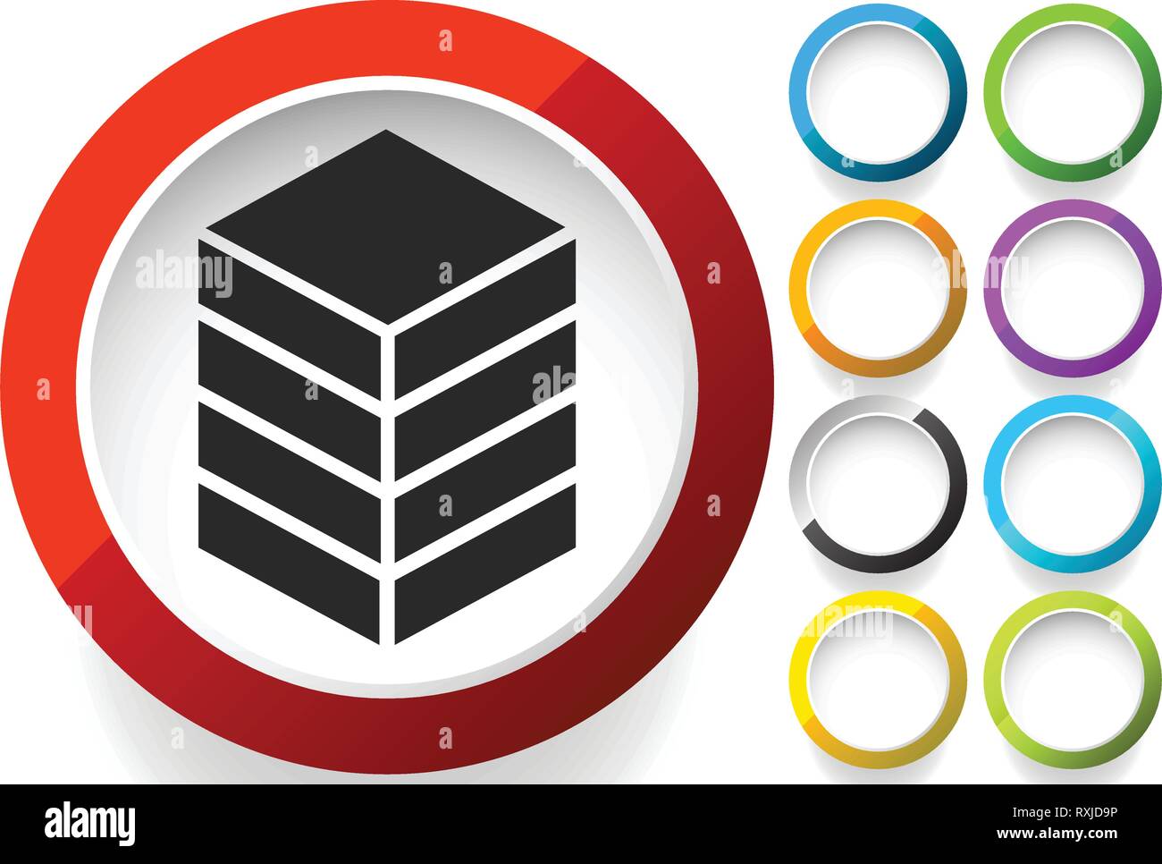 Icon with tower, rack. Storage, container, datacenter concept icon ...