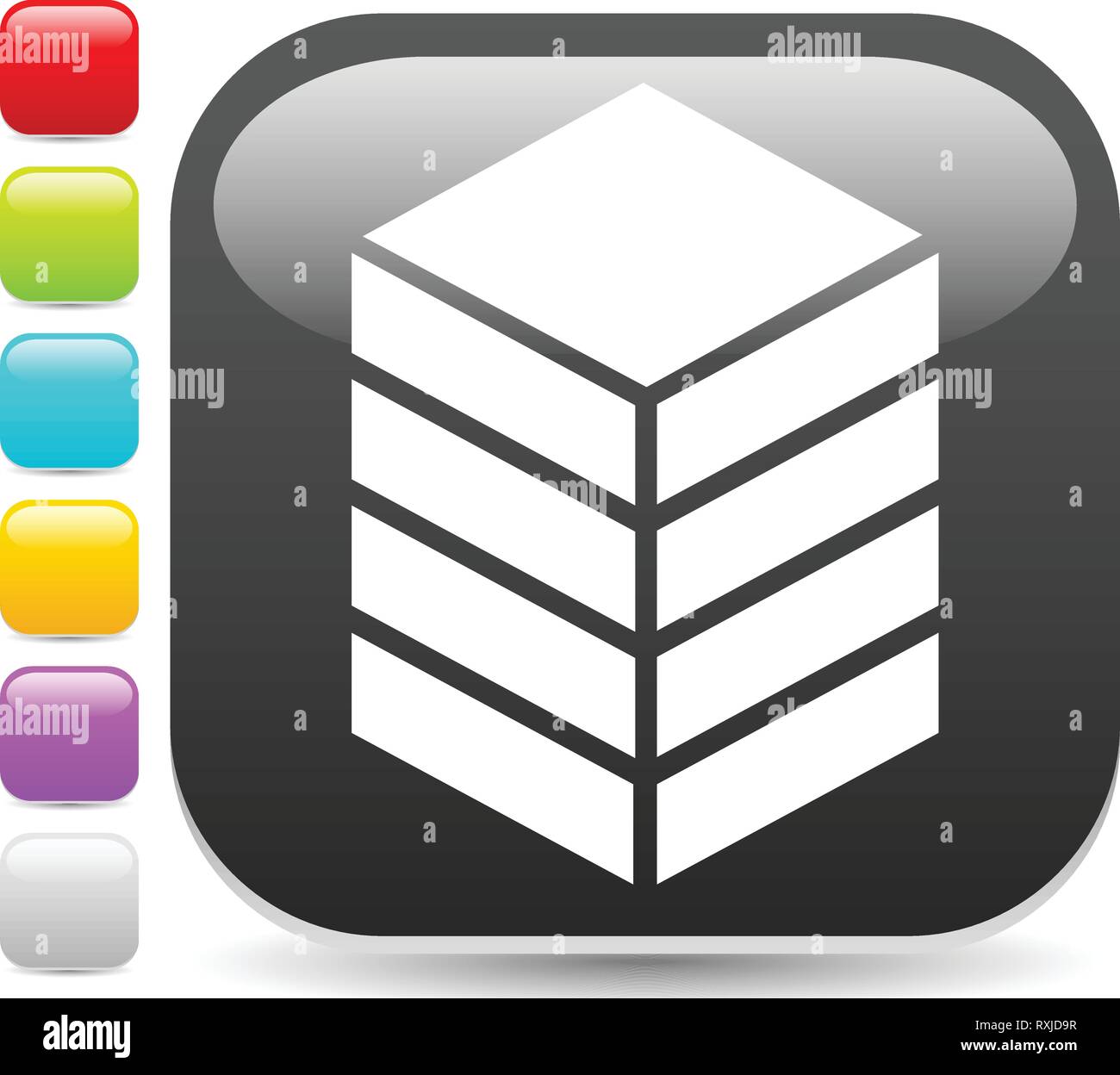 Icon with tower, rack. Storage, container, datacenter concept icon ...