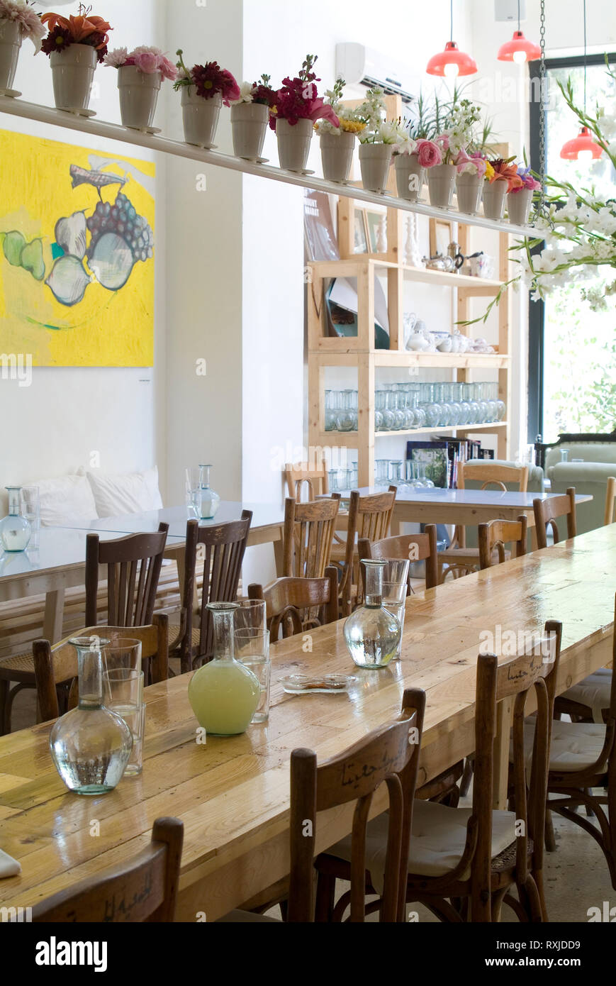 The interior of Tawlet Cafe in Beirut. Meaning "kitchen table" in ...